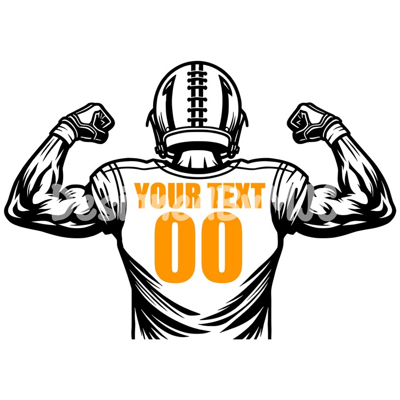 Customizable Football Player SVG, Football Muscle Flex SVG, Football ...