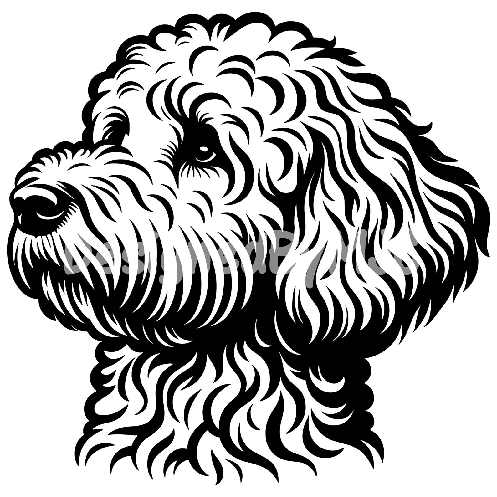Goldendoodle SVG Clipart PNG Files, Goldendoodle Head Vector Cut Files ...