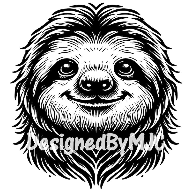 Sloth SVG Clipart & PNG Files, Cute Hanging Sloth, Cut Files for Cricut ...