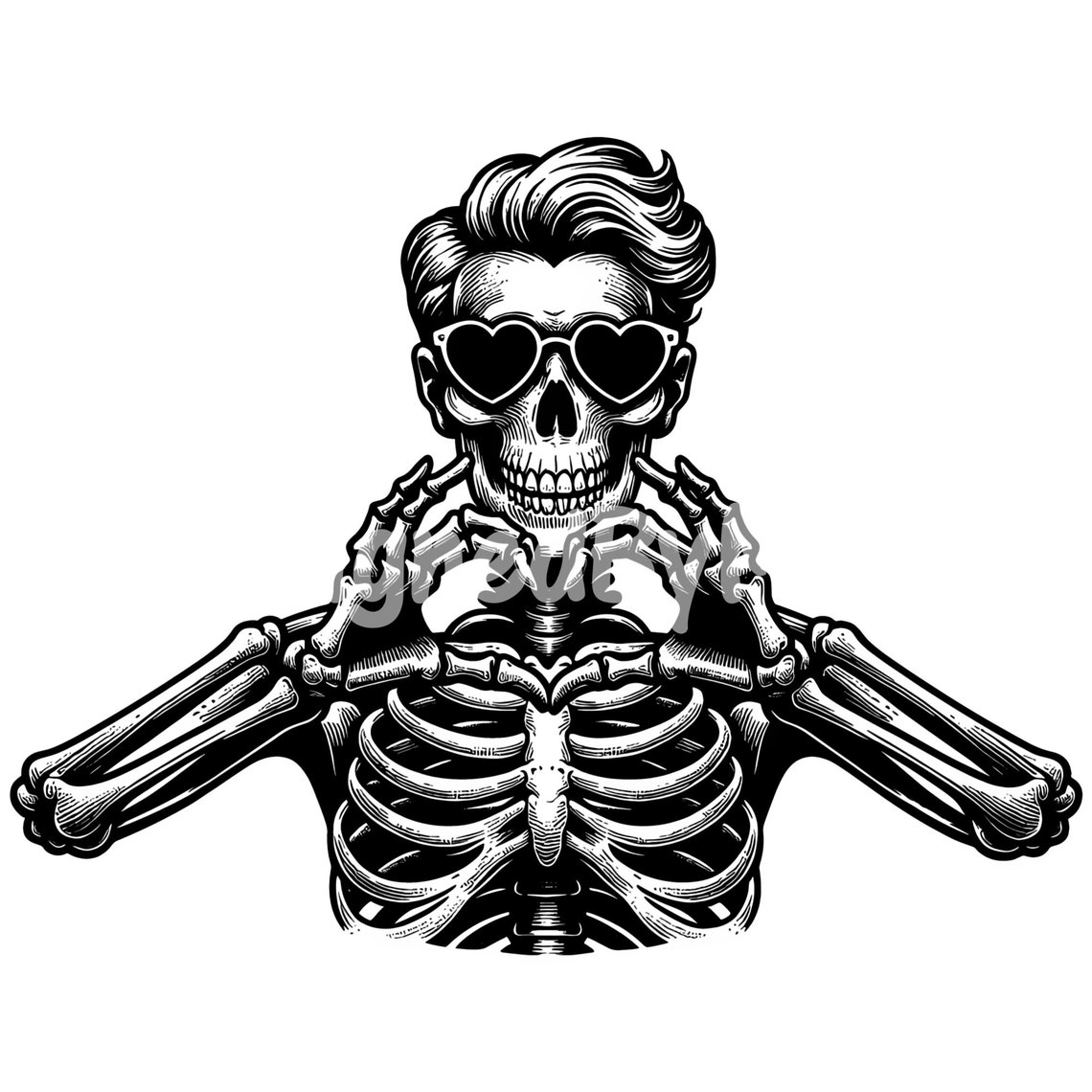 Skeleton SVG Bundle & PNG Files, Skeleton Heart Hands Svg Png, Skull ...