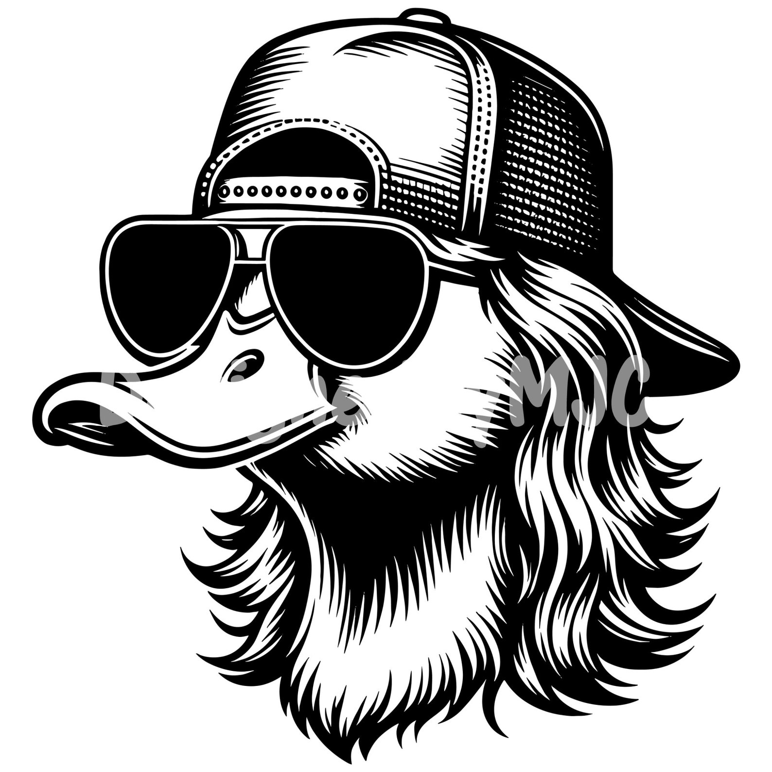 Mallard Duck Mullet Trucker Hat SVG PNG Files, Duck Svg, Mallard Duck ...
