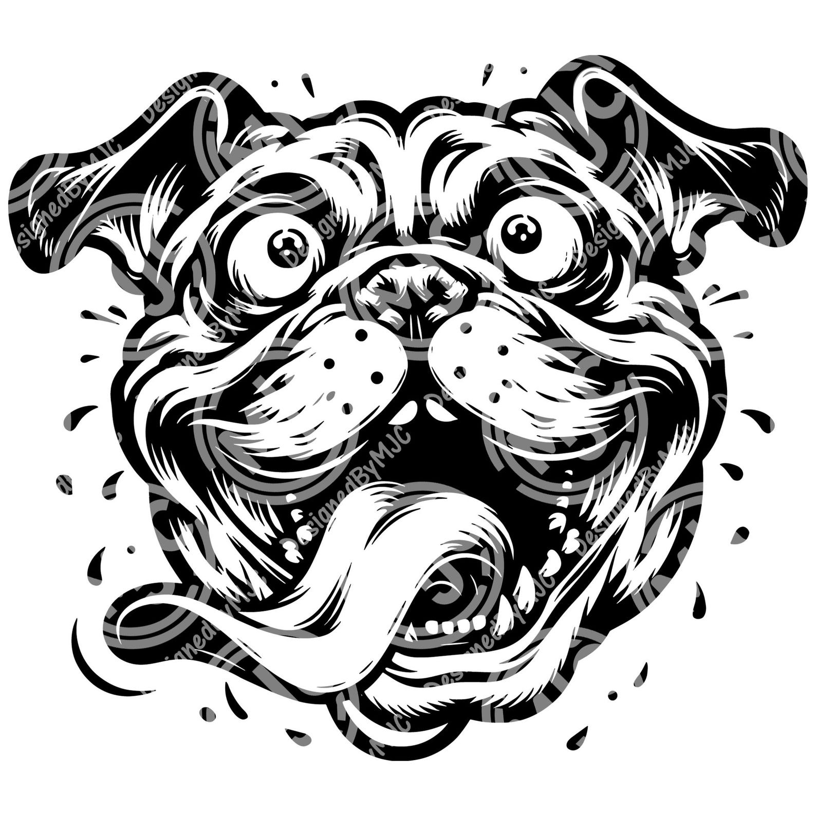 Funny Laughing Bulldog SVG Bundle, Bulldog Clipart, Crazy Bulldog ...