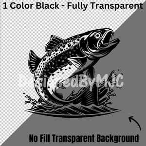 Trout Fish SVG Clipart & PNG Files, Trout Fishing Svg and Png Files ...