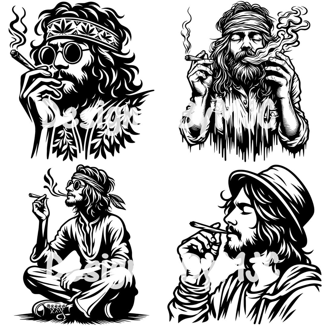 Hippie Stoner SVG, Hippie Dude PNG, Hippie Guy Clipart Peace and Love ...