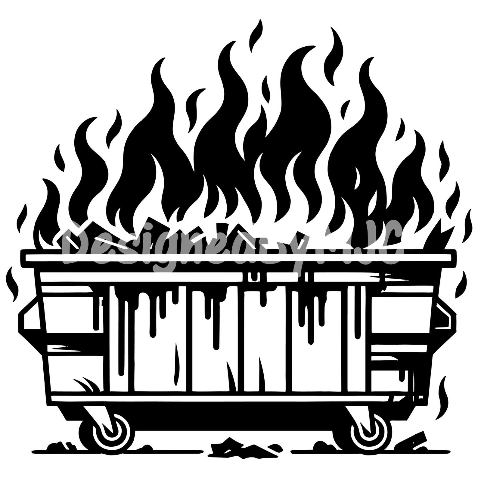 Dumpster Fire SVG, Garbage SVG, Trash Can Clipart, It's Fine I'm Fine ...