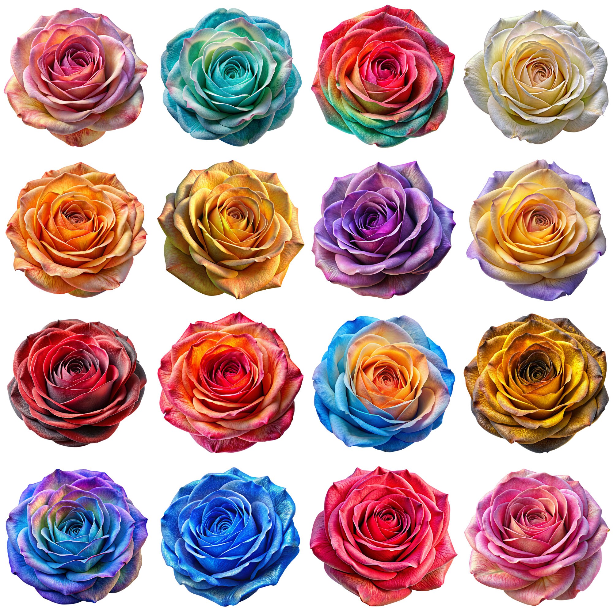 Rose Bundle Clipart, 50 PNG Files, Cute Watercolor Graphics, Floral ...