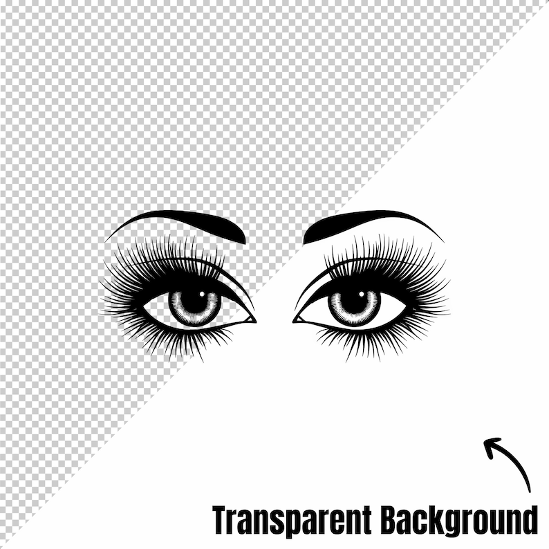 Eyelashes SVG Clipart, SVG & PNG Files, Lash Bundle, Digital Clip Art ...