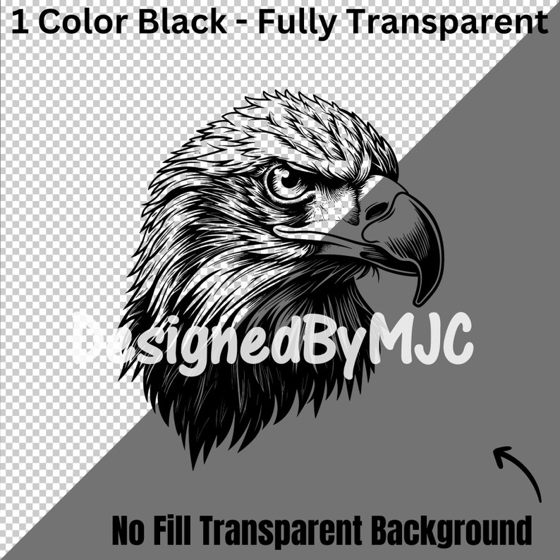 Eagle Head SVG Clipart & PNG Files, Bald Eagle Svg, Digital Clip Art ...
