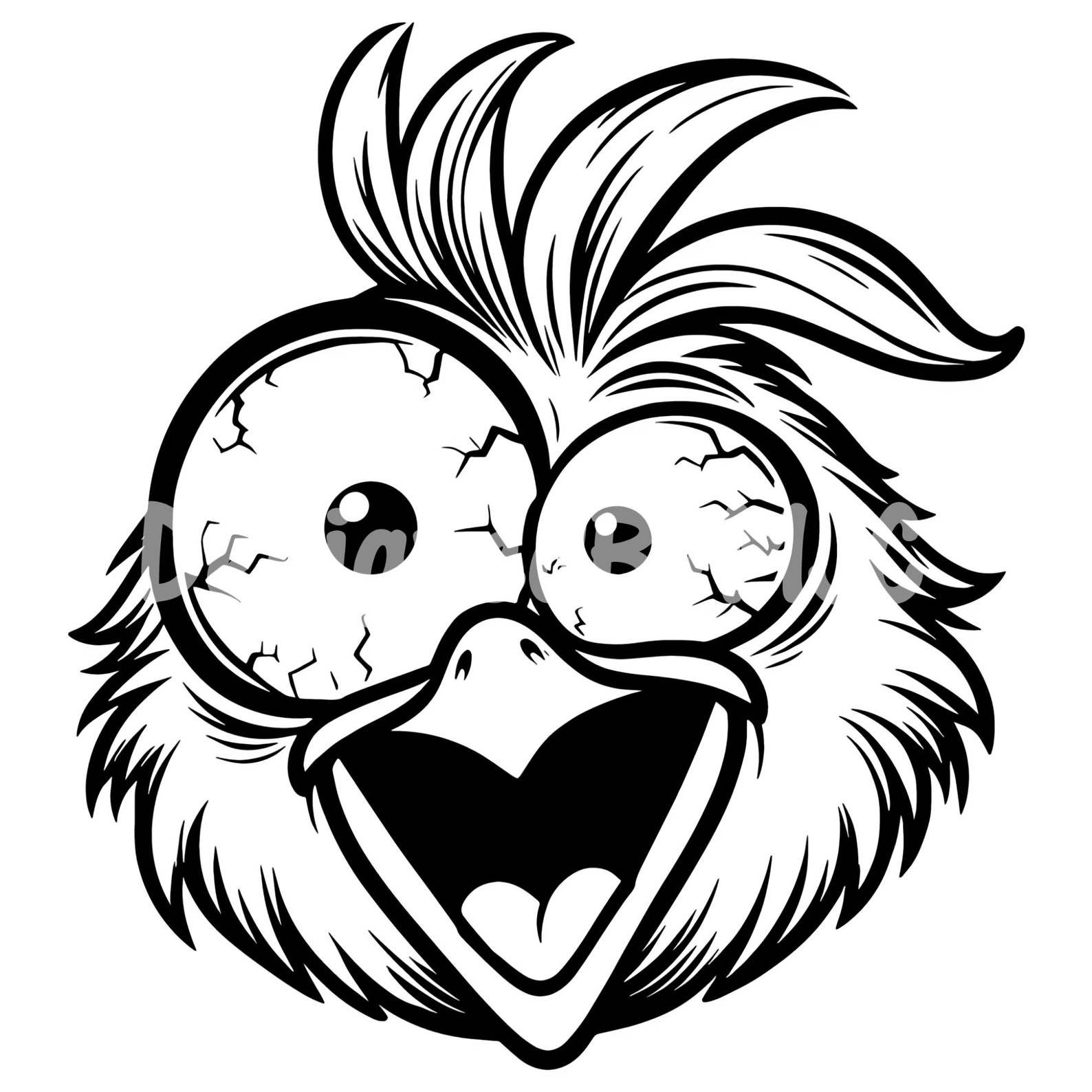 Funny Laughing Chicken Face SVG PNG, Chicken Clipart, Crazy Chicken ...