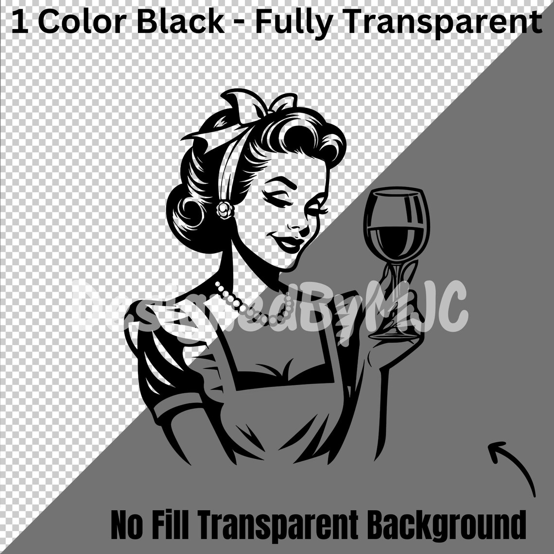 Retro Housewife SVG Bundle Clipart & PNG Files, Vintage Women, 1950s ...