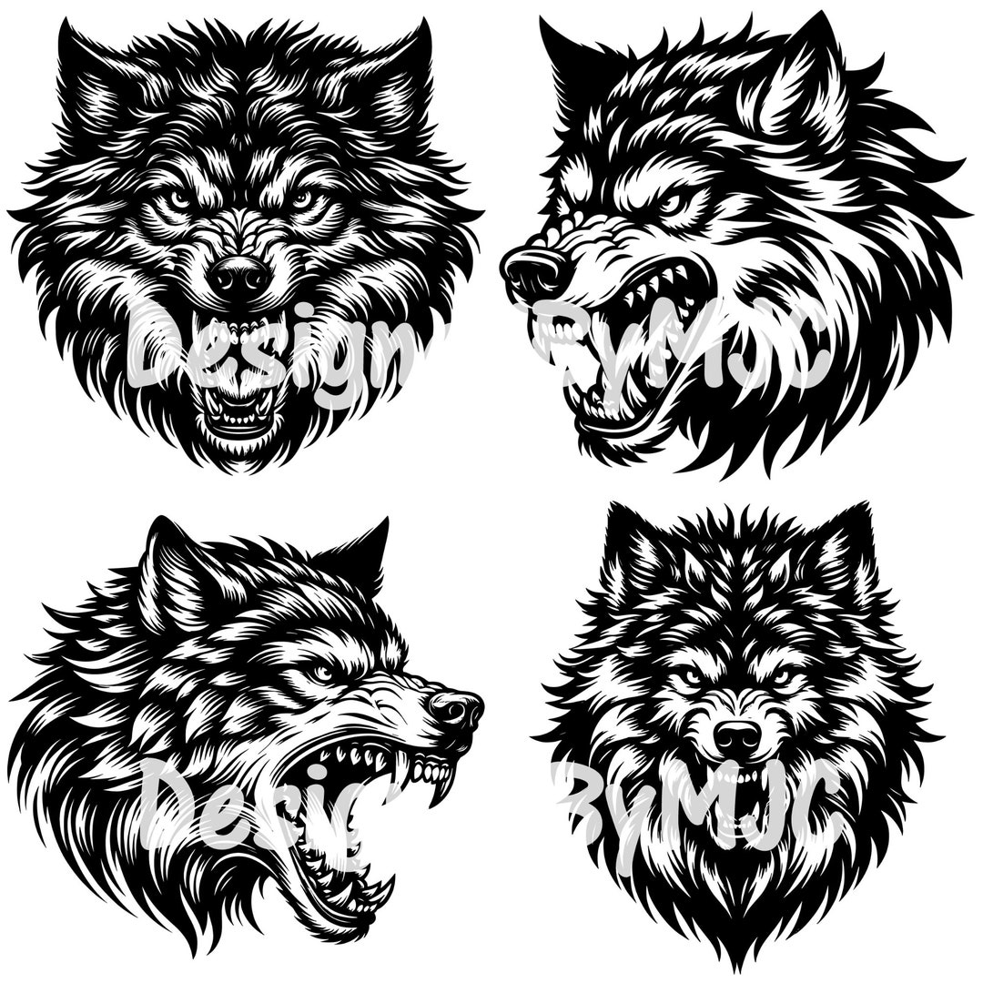 Wolf SVG Bundle & PNG Files, Vicious Wolf Head Svg, Wolf Svg Bundle ...