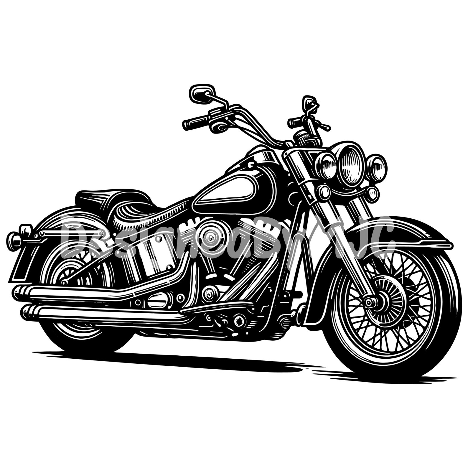 Motorcycle SVG Clipart, SVG & PNG Files, Chopper Biker Digital Clip Art ...
