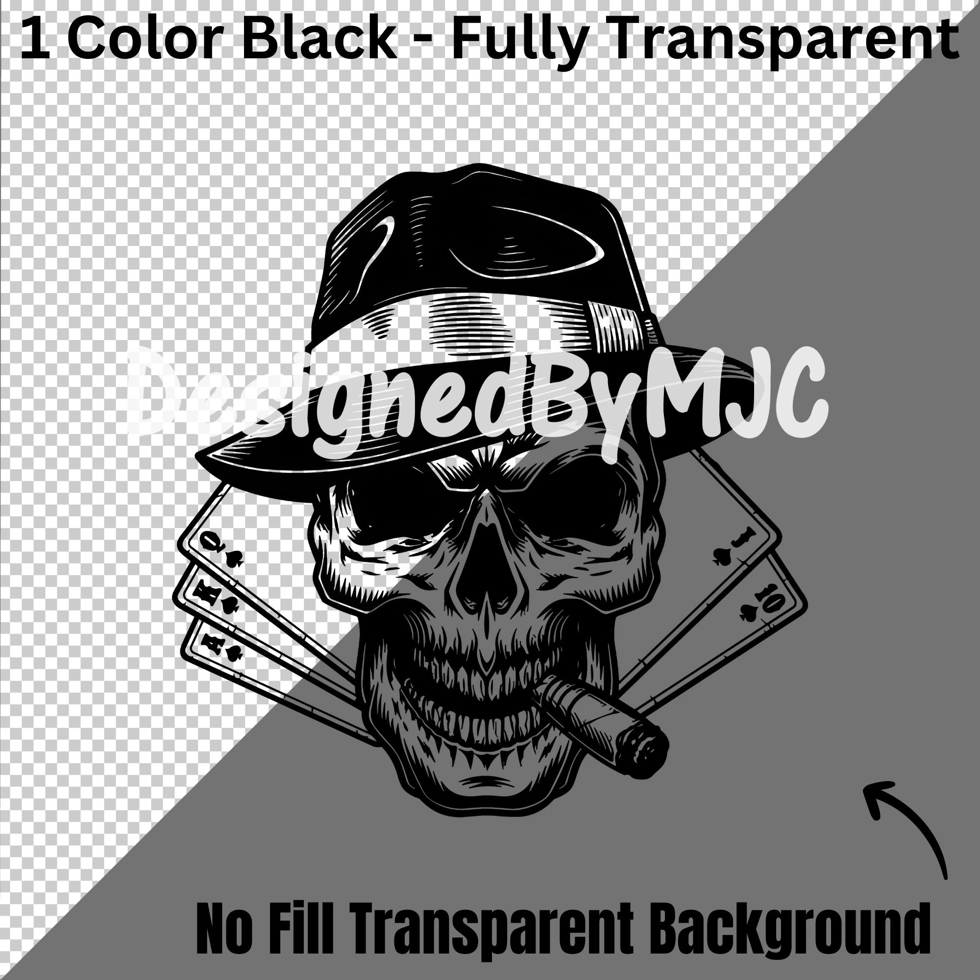 Skeleton Poker SVG Clipart & PNG Files, Skull Casino Cards, Cut Files ...