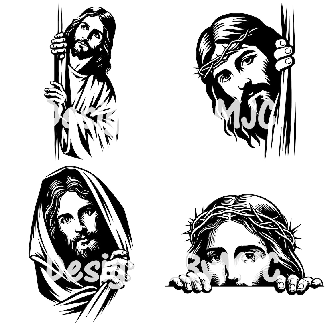 Peeking Jesus SVG Bundle 12 Clipart & PNG Files, I Saw That Jesus Svg ...