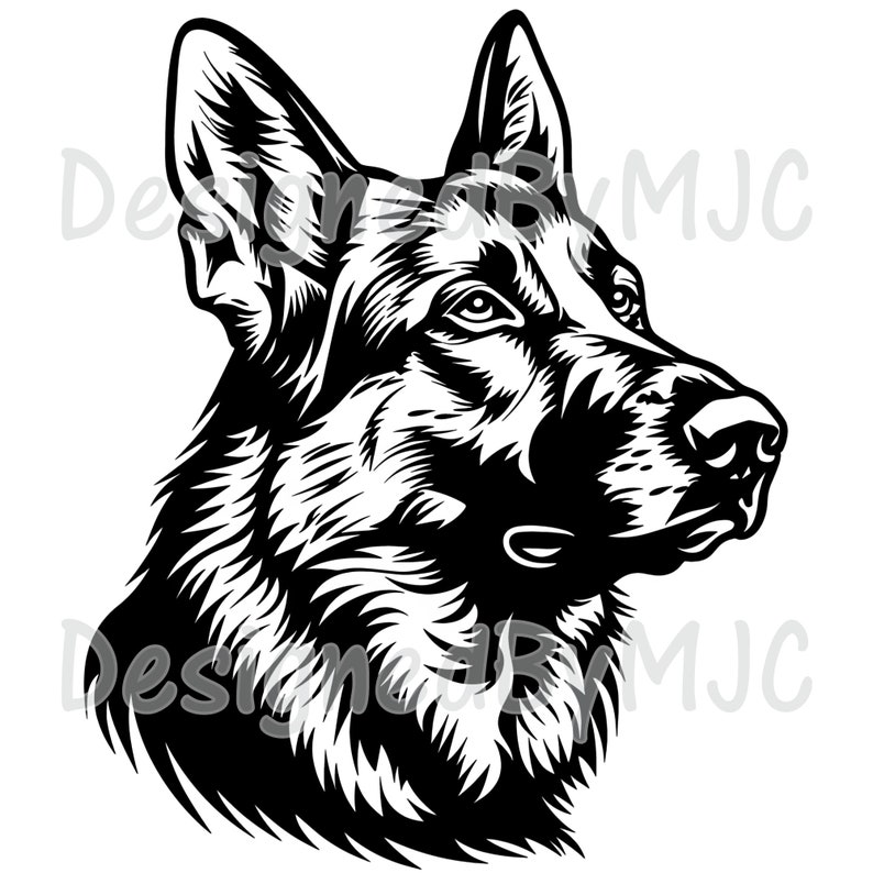 German Shepherd Head SVG Clipart, SVG & PNG Files, Cut Files for Cricut ...