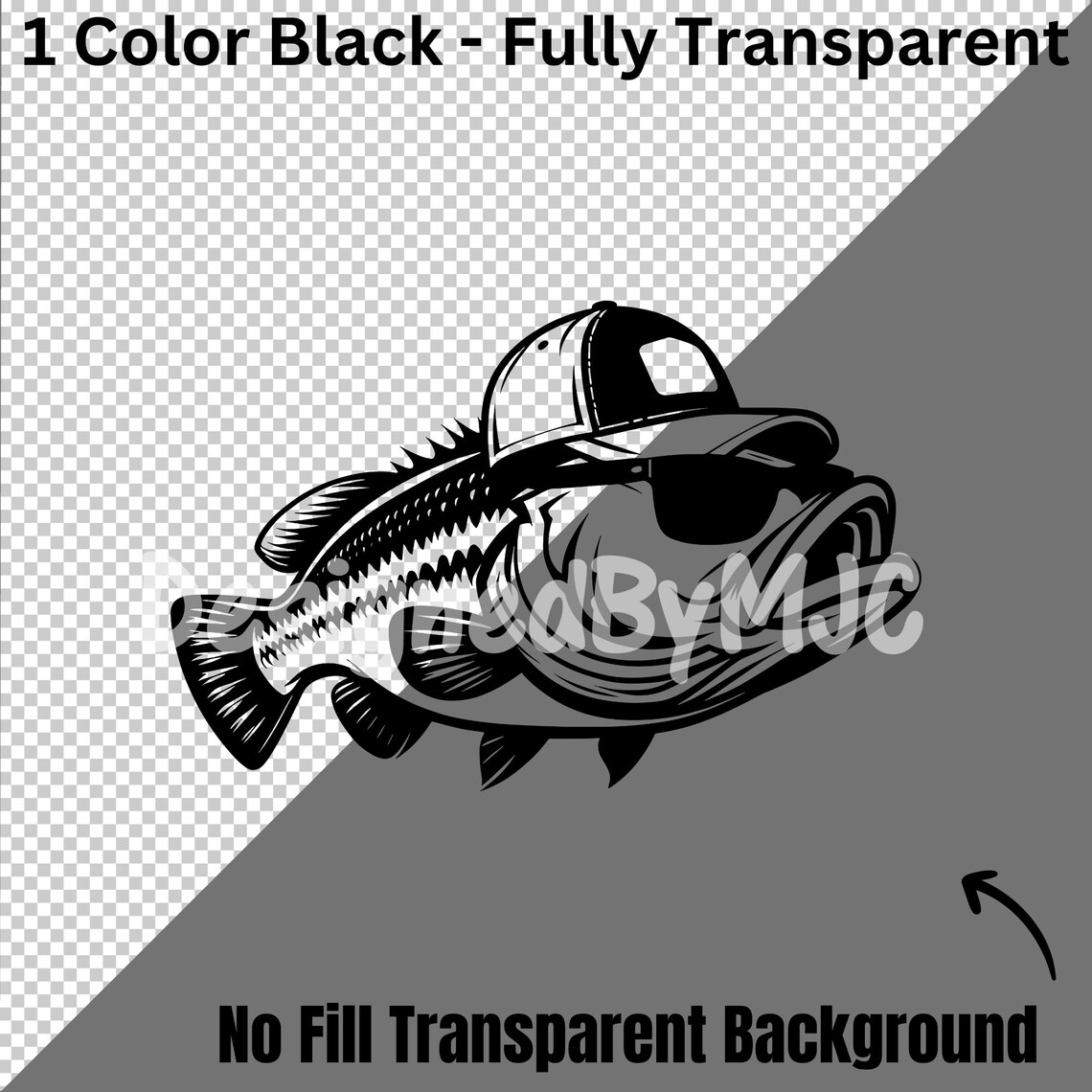 Largemouth Bass Trucker Hat SVG PNG Files, Bass Svg Cut Files, Fish Svg ...