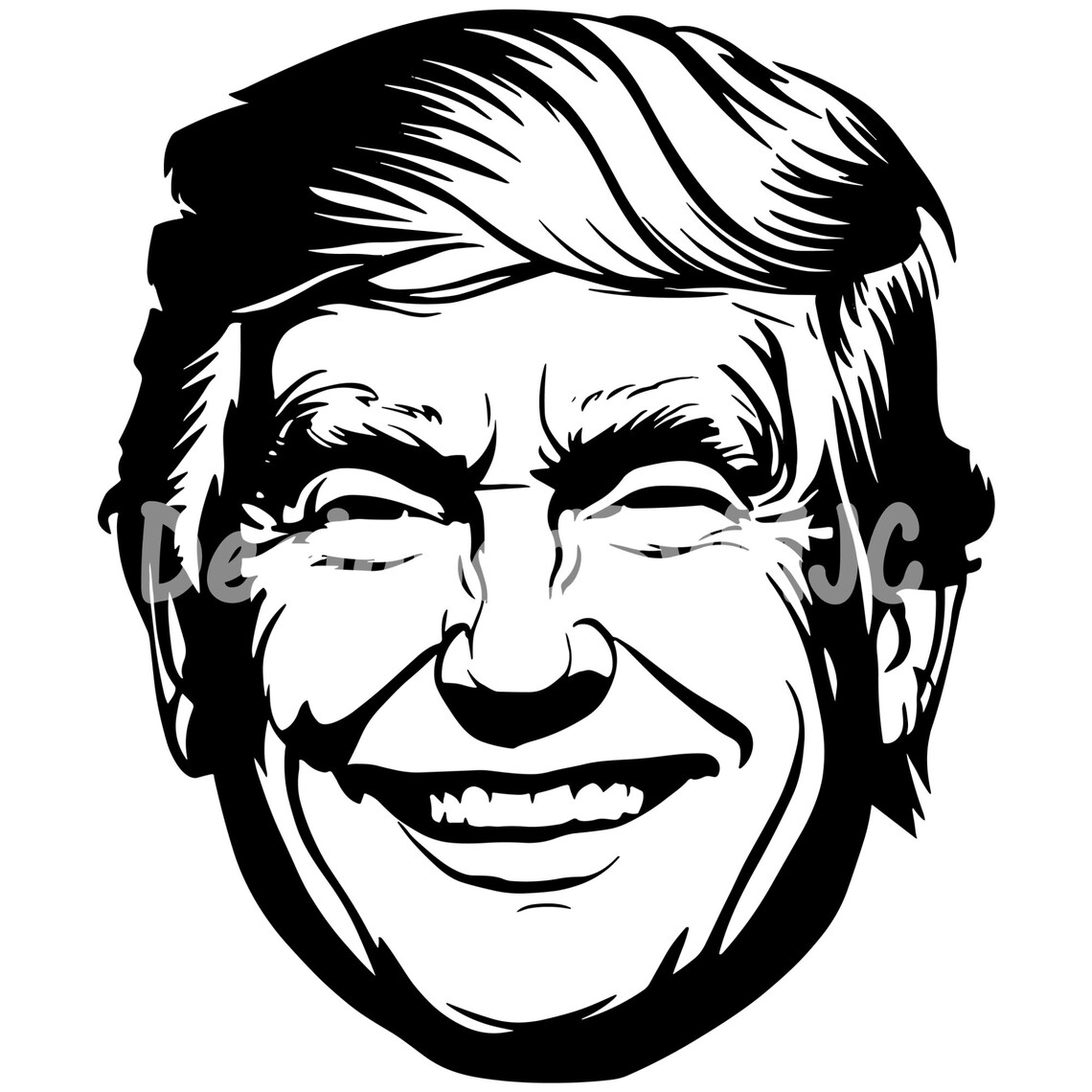 Trump SVG PNG Files, Donald Trump Face Clipart Silhouette Vector Image ...