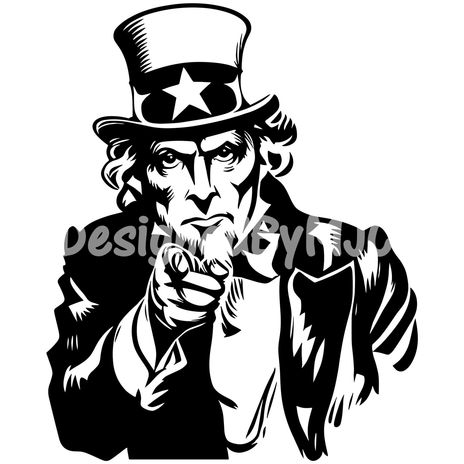Uncle Sam I Want You SVG PNG Files, Uncle Sam, 4th of July ...