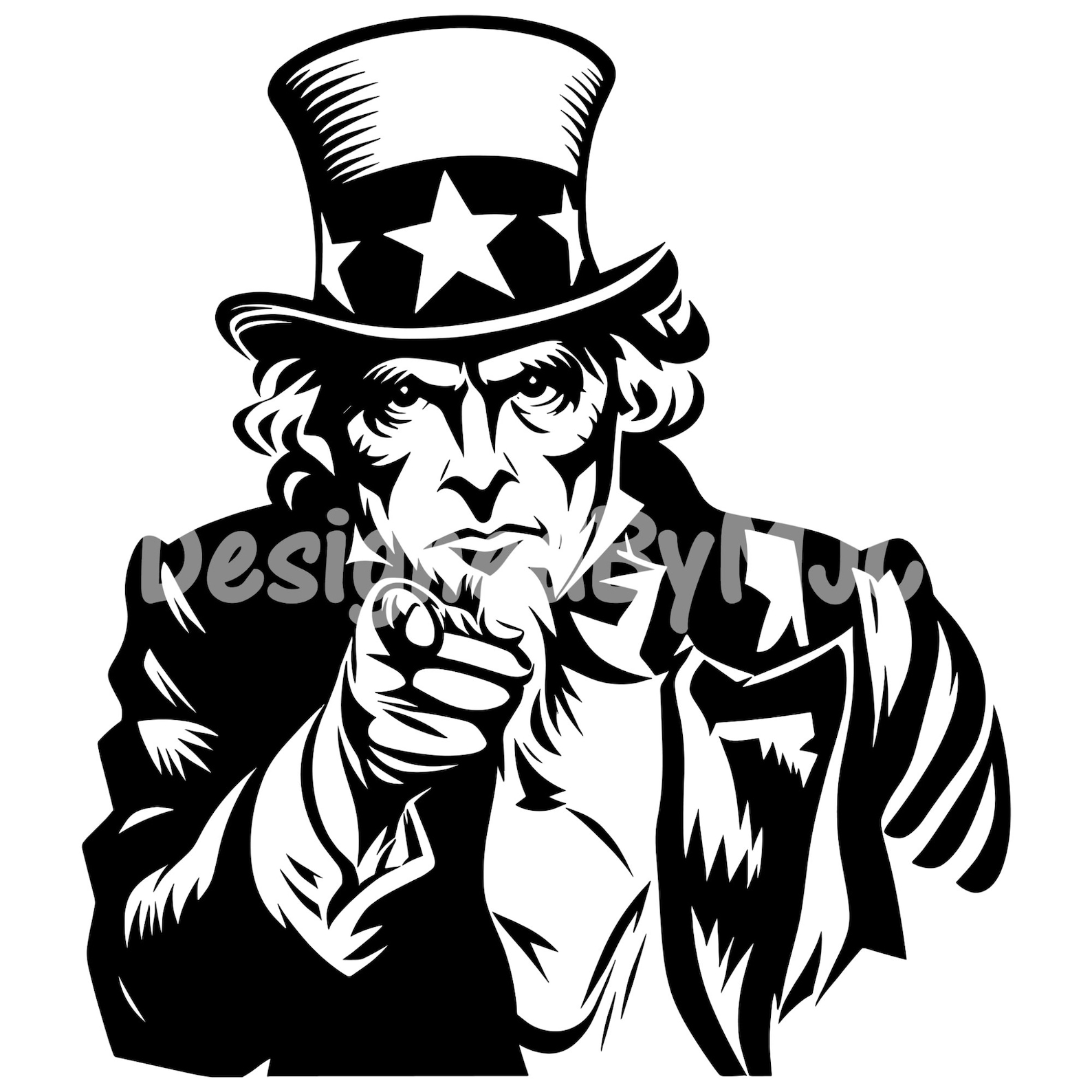 Uncle Sam I Want You SVG PNG Files, Uncle Sam, 4th of July ...