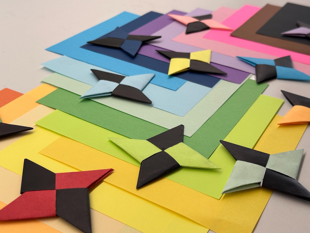 Custom Multicolor Origami Paper Ninja Stars - Customize Colors, Packs ...
