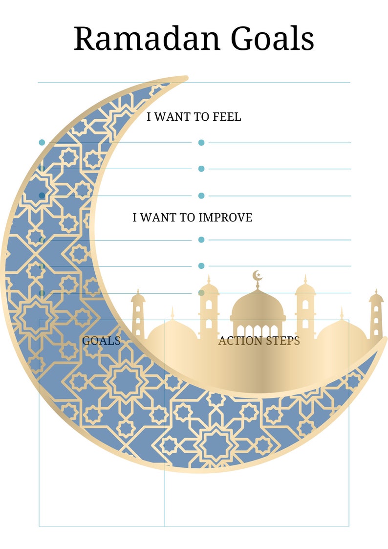 Printable Ramadan Goals Planner: Spiritual and Personal Success With ...