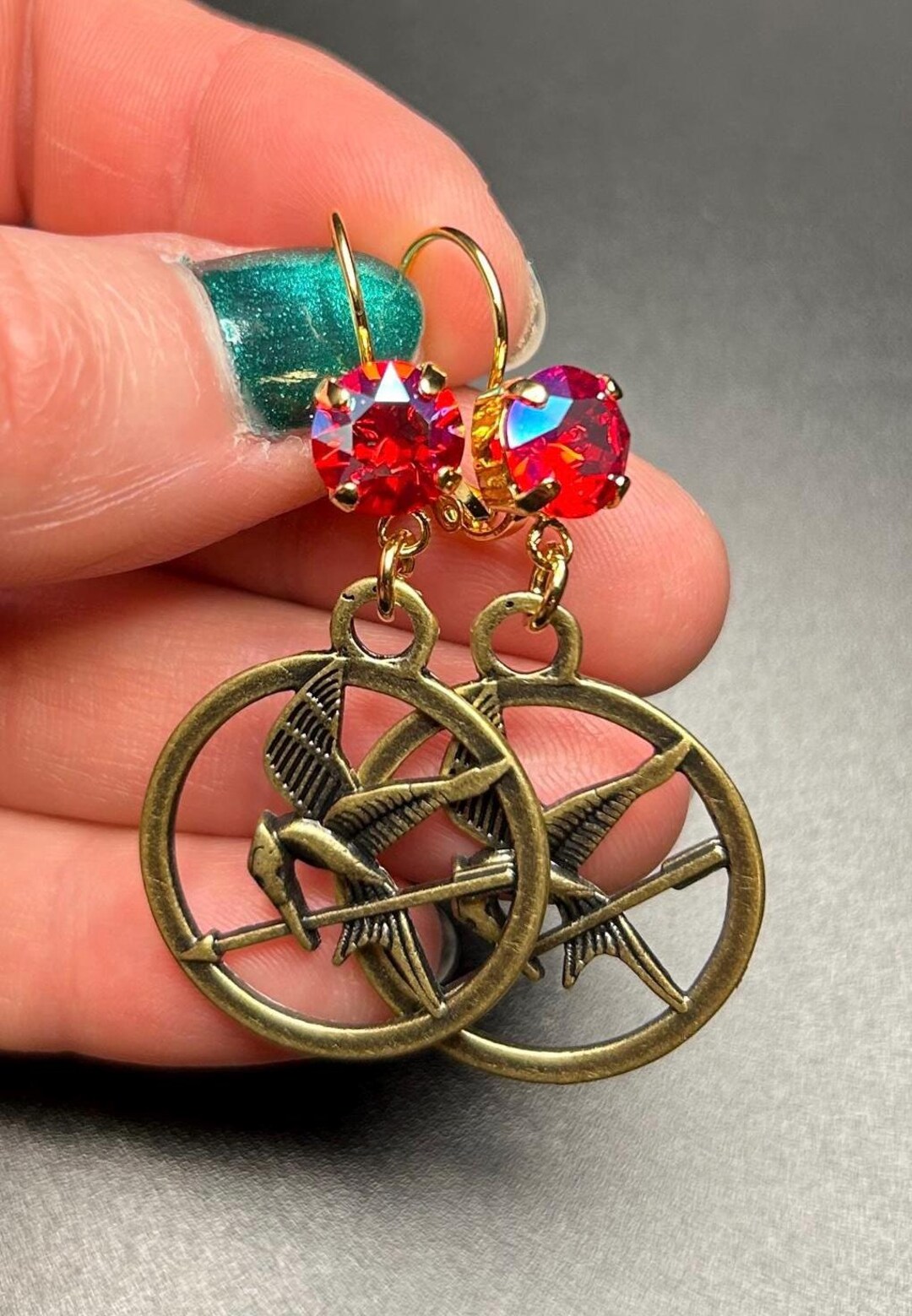 Hunger Games Mockingjay Leverback 8mm Austrian Crystal Earrings - Etsy