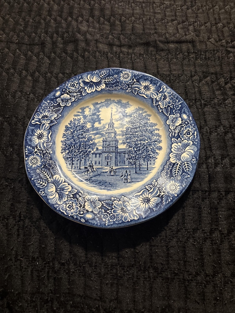 Liberty Blue Plate | Liberty Blue Independence Hall | Historic Colonial ...