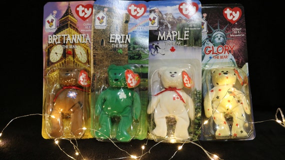 Ultra Rare TY Beanie Babies Mcdonalds Minis Unopened Beanie Babies TY Collectibles Maple Erin Glory Britannia 1993 Oakbrook Error Etsy UK