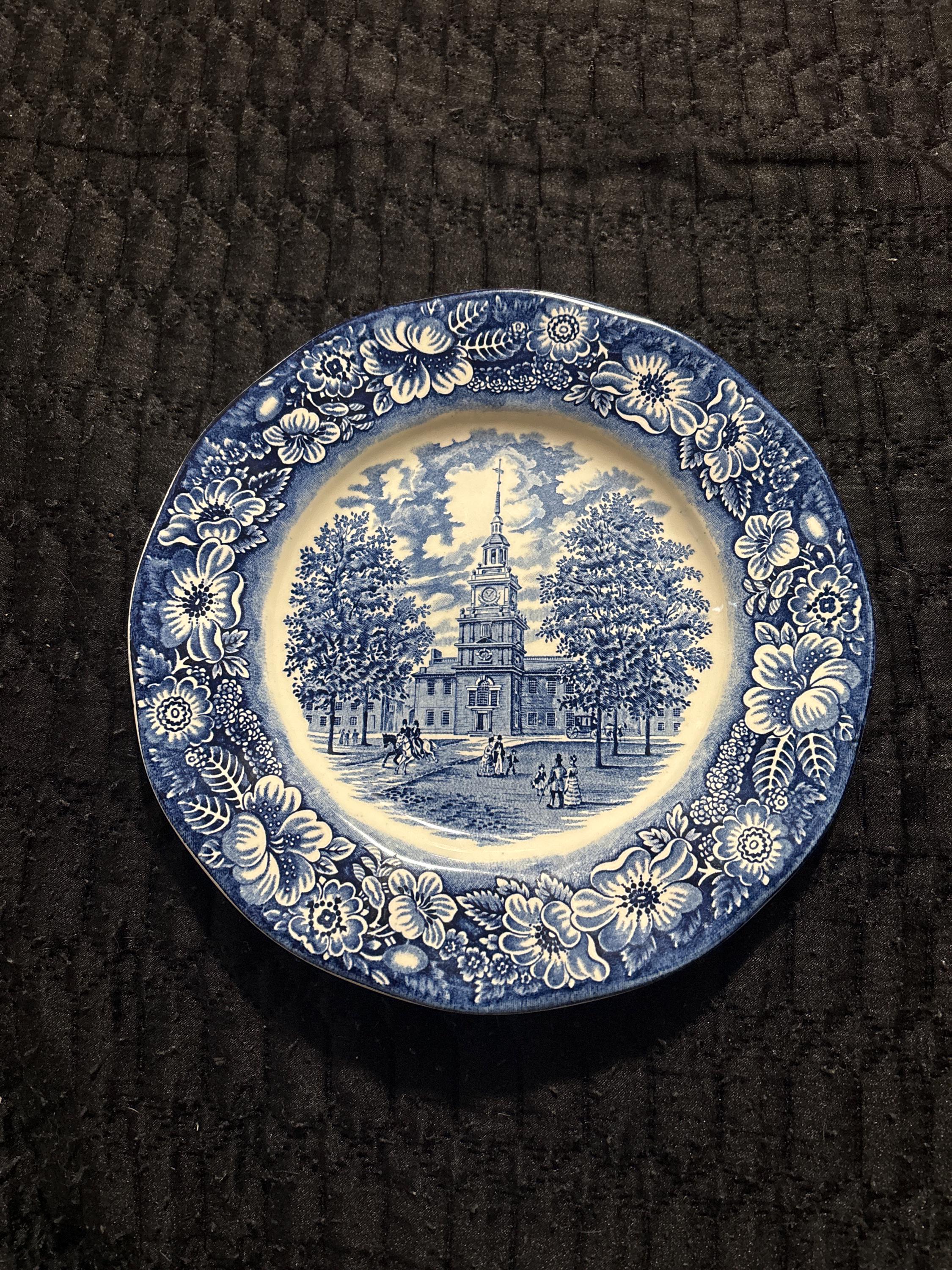 Liberty Blue Plate | Liberty Blue Independence Hall | Historic Colonial ...