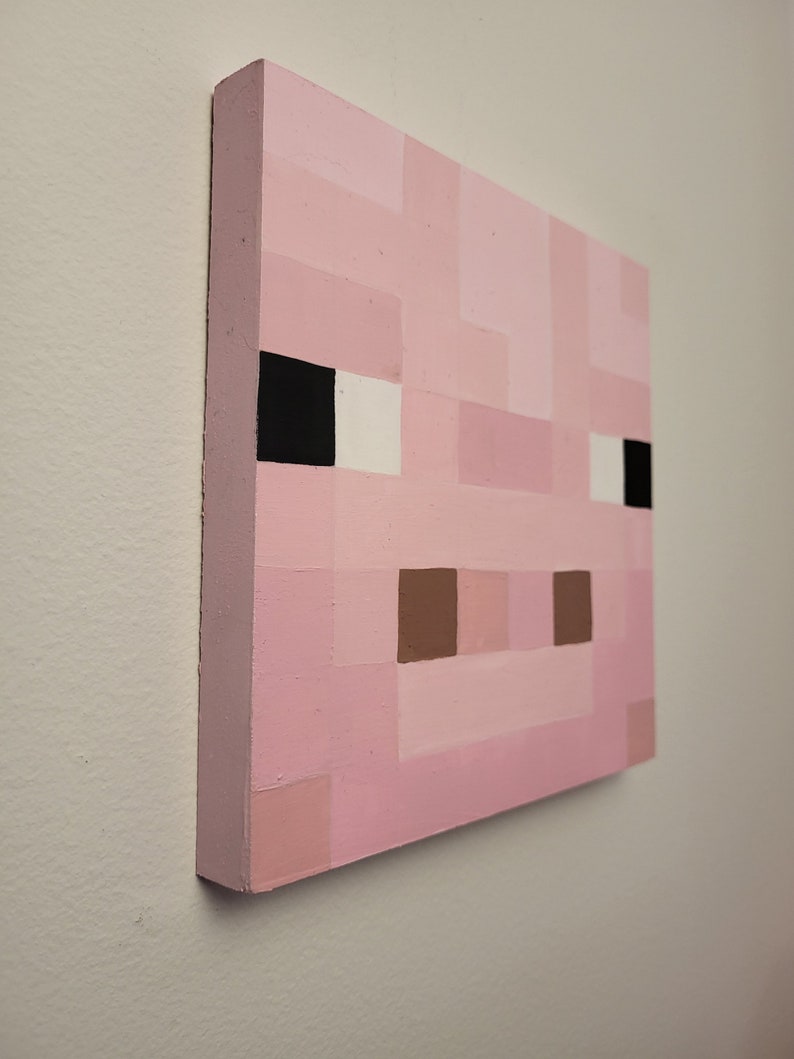 Pixel Pig Head - Etsy