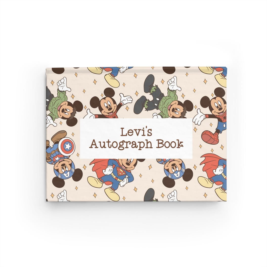 Personalized Disney Autograph Book, Marvel, Superhero, Mouse - Etsy