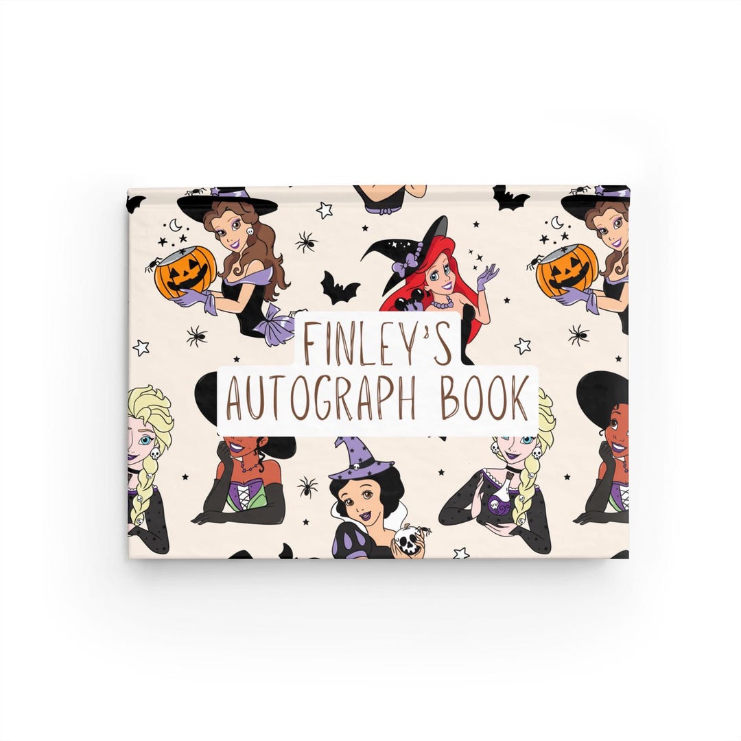 Princess Halloween Autograph Book, Personalized Autograph Book, Mickey ...