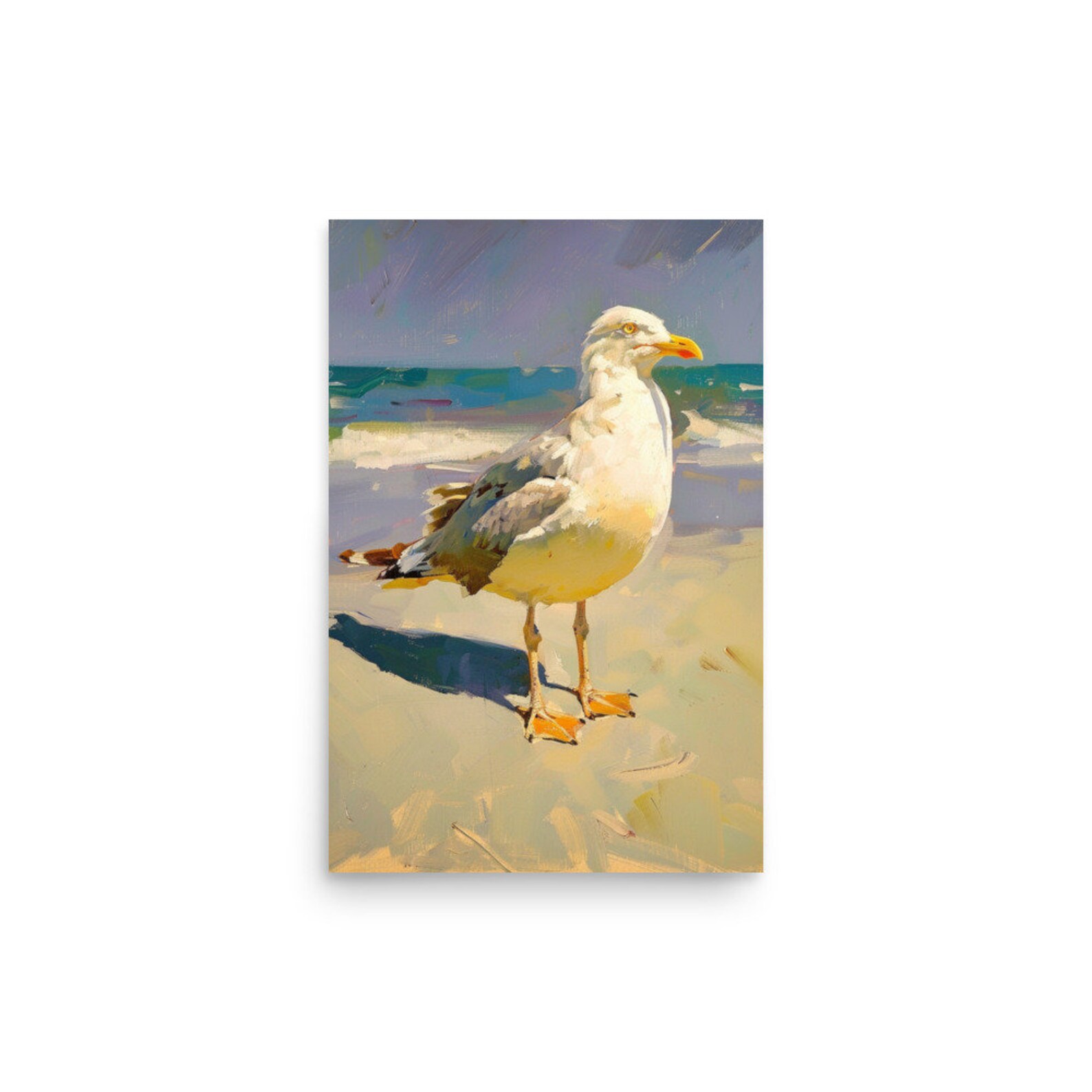 Coastal Observer: Seagull Portrait on Sandy Shores - Etsy