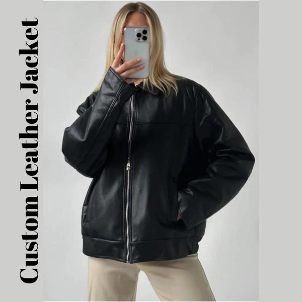 Leather Jacket Women - Etsy