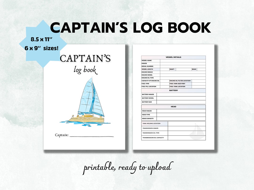 Ship Captain's Log Nautical Journal Captain's Log Book boat Logbook ...