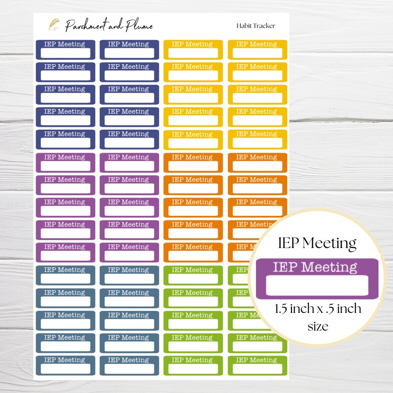 IEP Meeting Planner Stickers for Teachers | Special Education Teacher ...