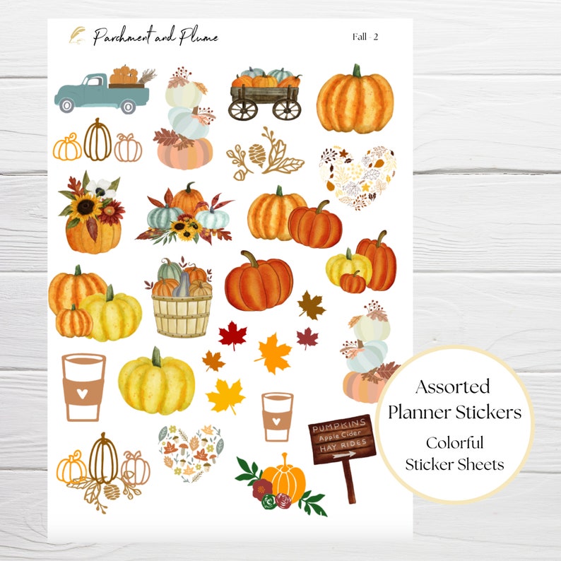 Fall Inspired Planner Stickers Sheet | Autumn Season Stickers for ...
