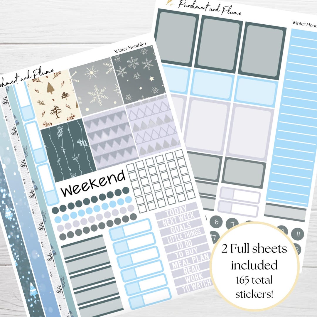 January Winter Planner Stickers | 2 Full Sheets of Cozy Winter Stickers ...