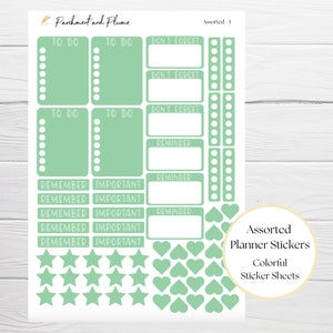 Mint Green Task Tracker Stickers Sheet | Time Management Planner ...