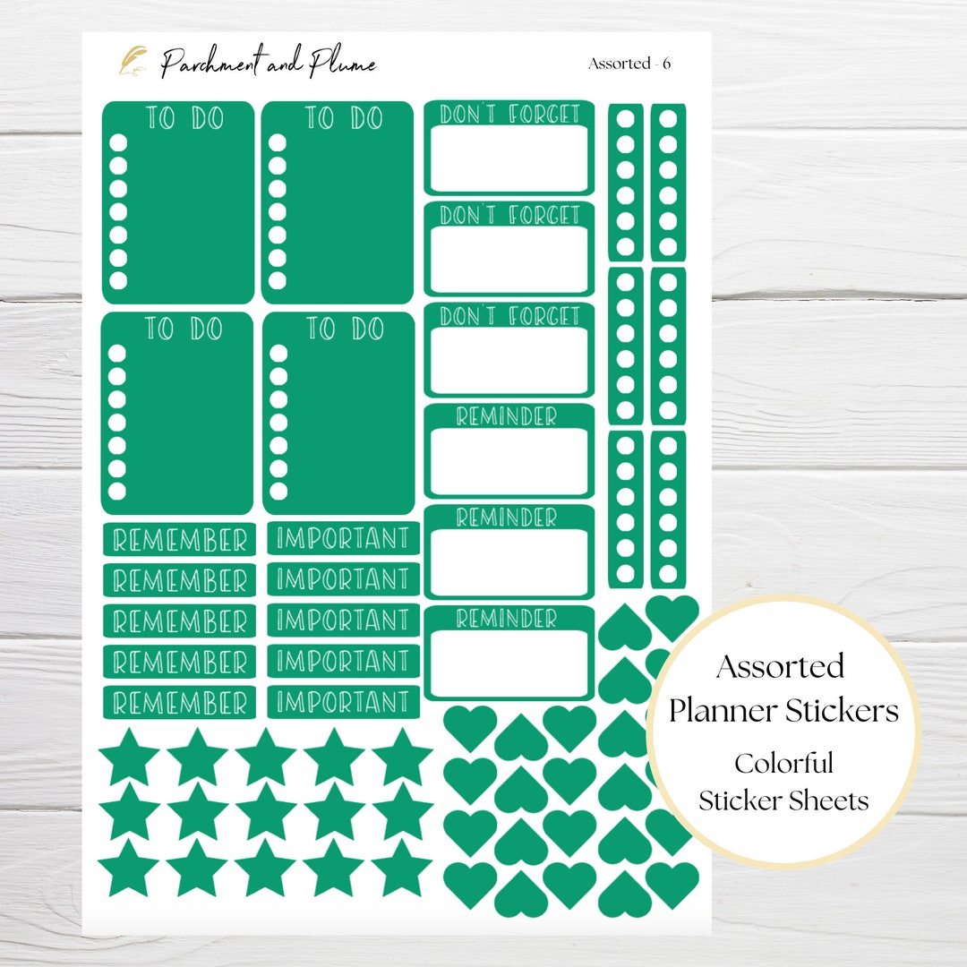 Pine Green Task Tracker Stickers Sheet | Time Management Planner ...