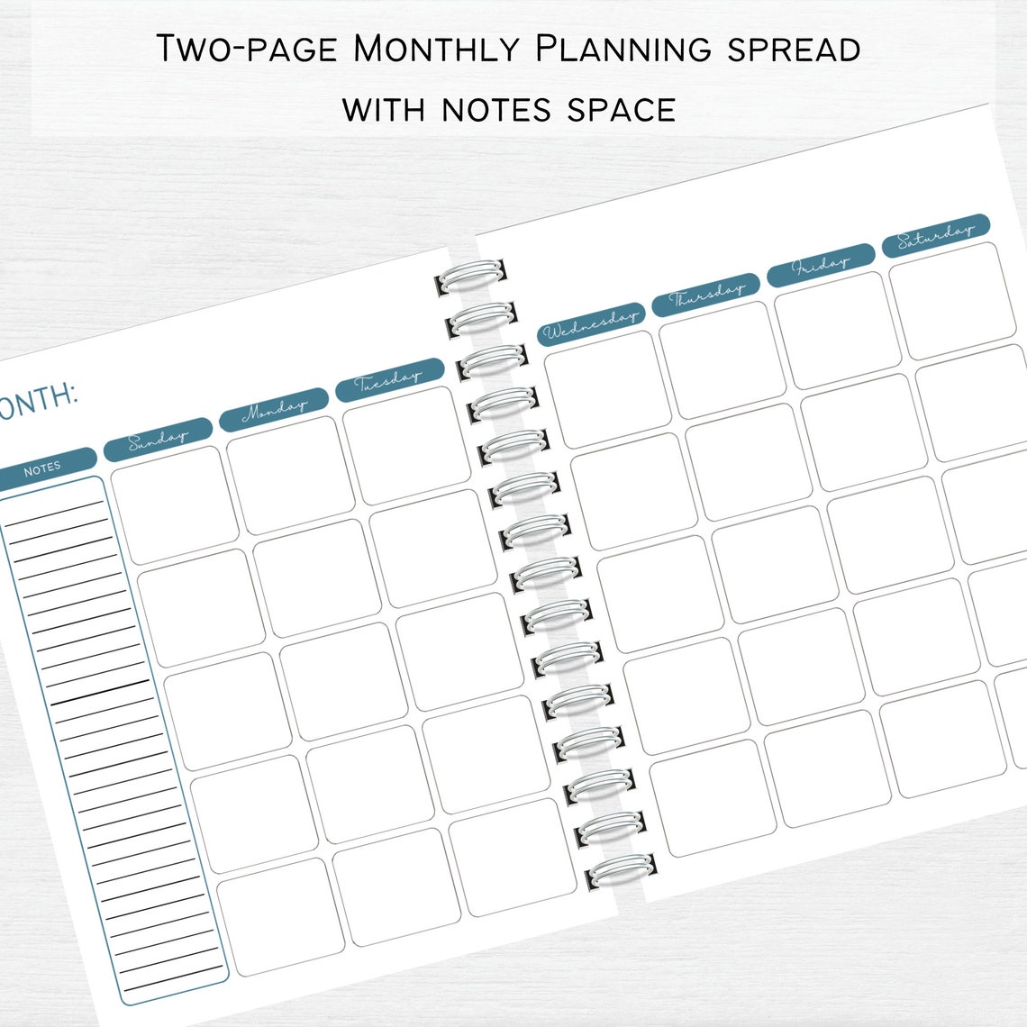 Galaxy Stars Undated Monthly Overview Planner | Minimalist Monthly ...