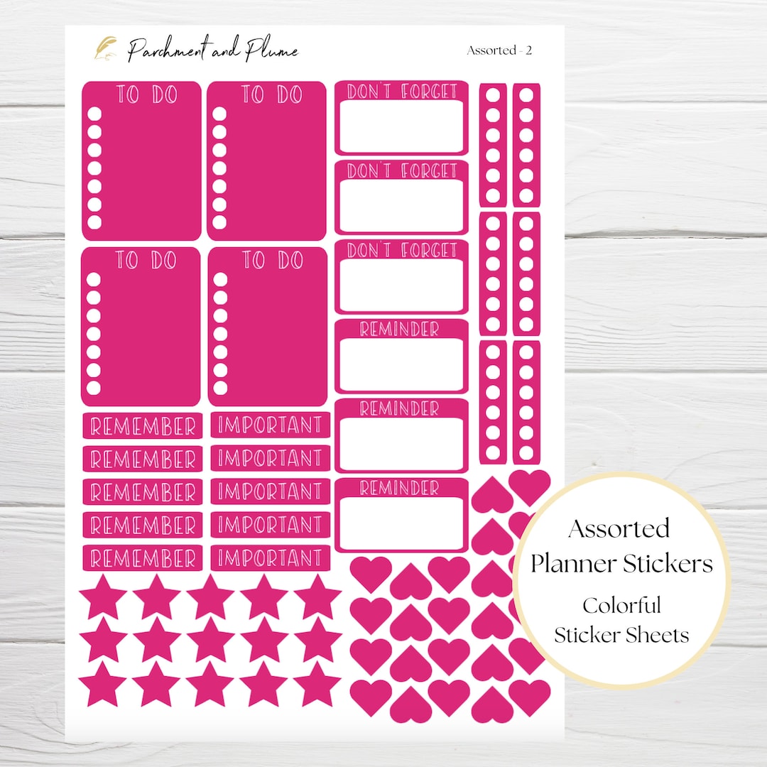 Royal Fuchsia Task Tracker Stickers Sheet | Time Management Planner ...