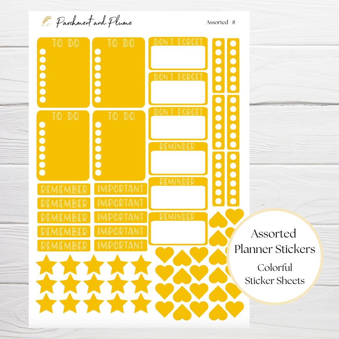 Lemon Yellow Task Tracker Stickers Sheet | Time Management Planner ...