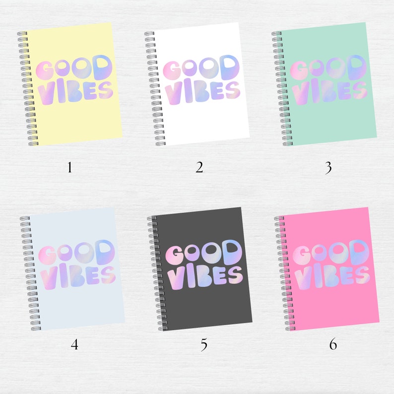 Good Vibes Notebook | Positivity Notebook or Journal | Spiral Notebook ...