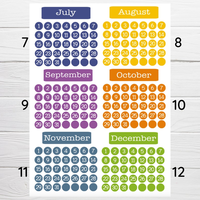 Date Dots Planner Stickers | Date Stickers for All Planners | Removable ...