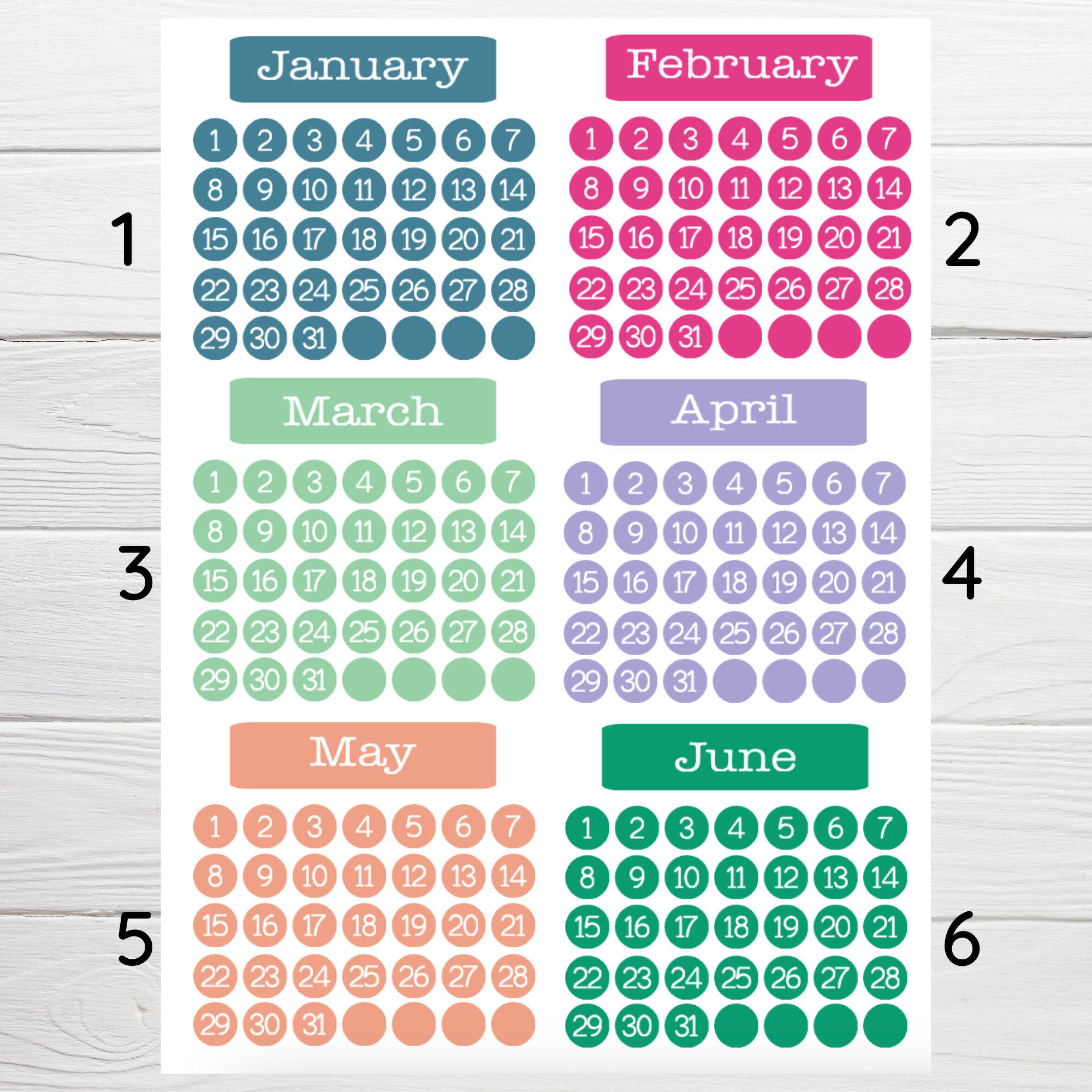Date Dots Planner Stickers | Date Stickers for All Planners | Removable ...
