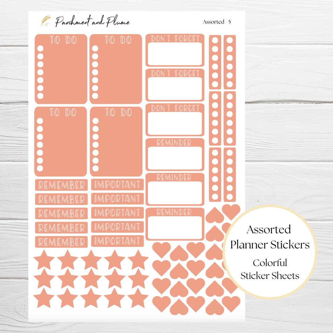Spring Peach Task Tracker Stickers Sheet | Time Management Planner ...
