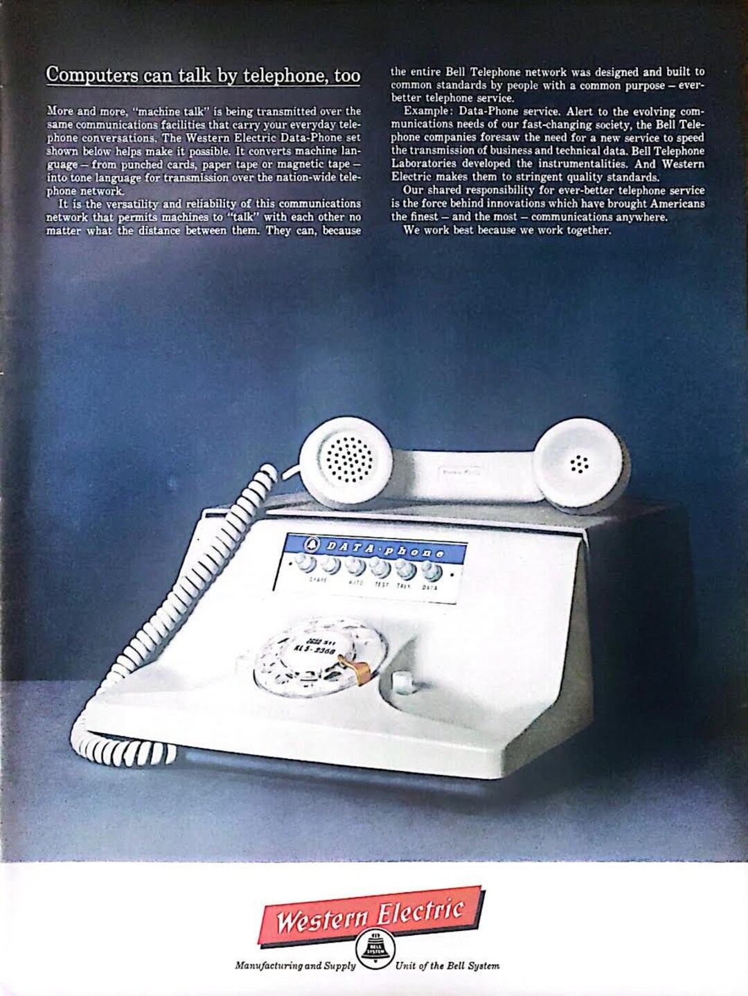 Western Electric Vintage Telephone Computer Vintage Ad 1962 Colorful ...