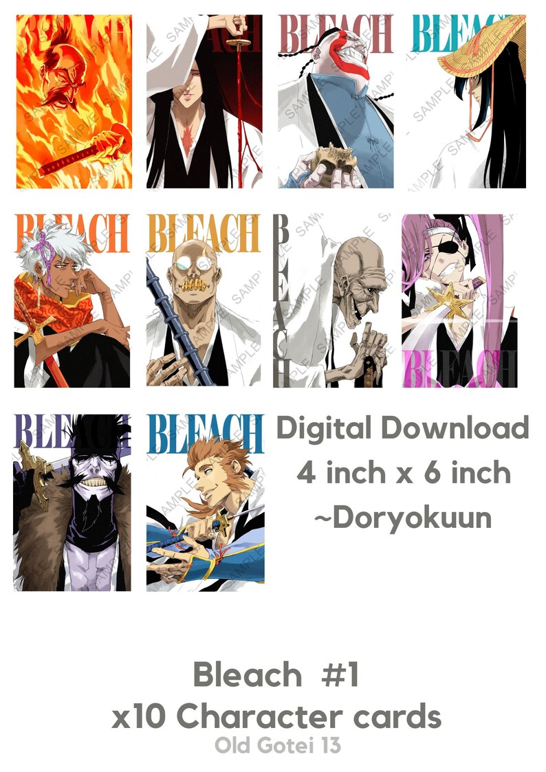 Bleach Poster gotei 13 Manga, Anime, Games, Prints, Bundle, Wall Art ...