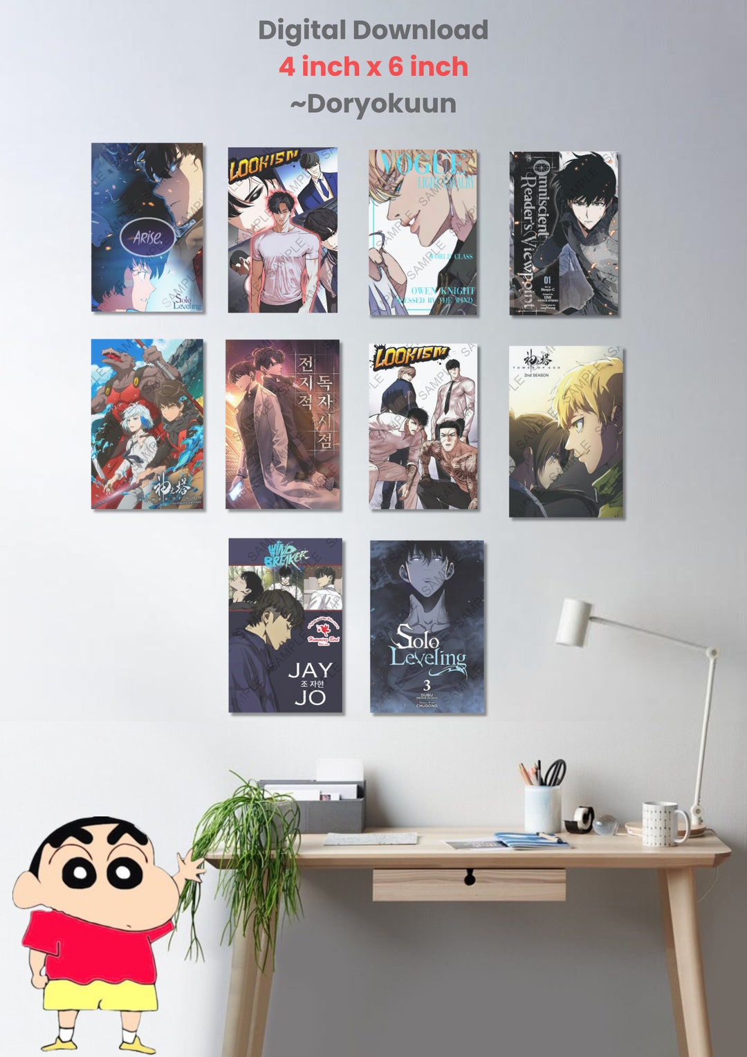 Manhwa Wall Art Prints: Solo Leveling, Lookism, ORV (digital Download ...